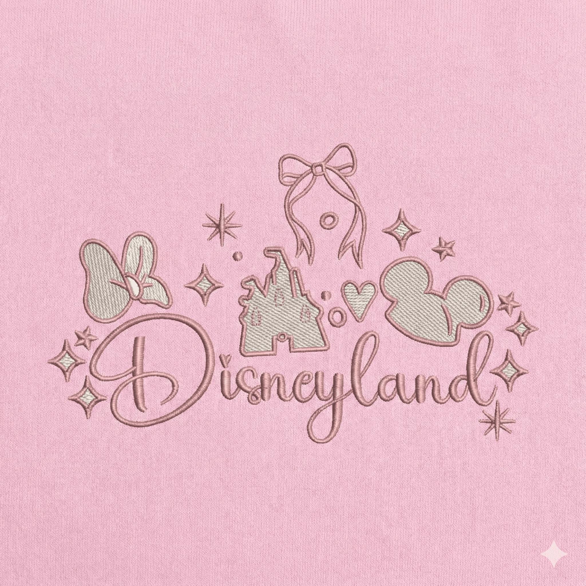 Fairytale Theme Park Embroidery Design | Castle Bow Mouse Ears ...