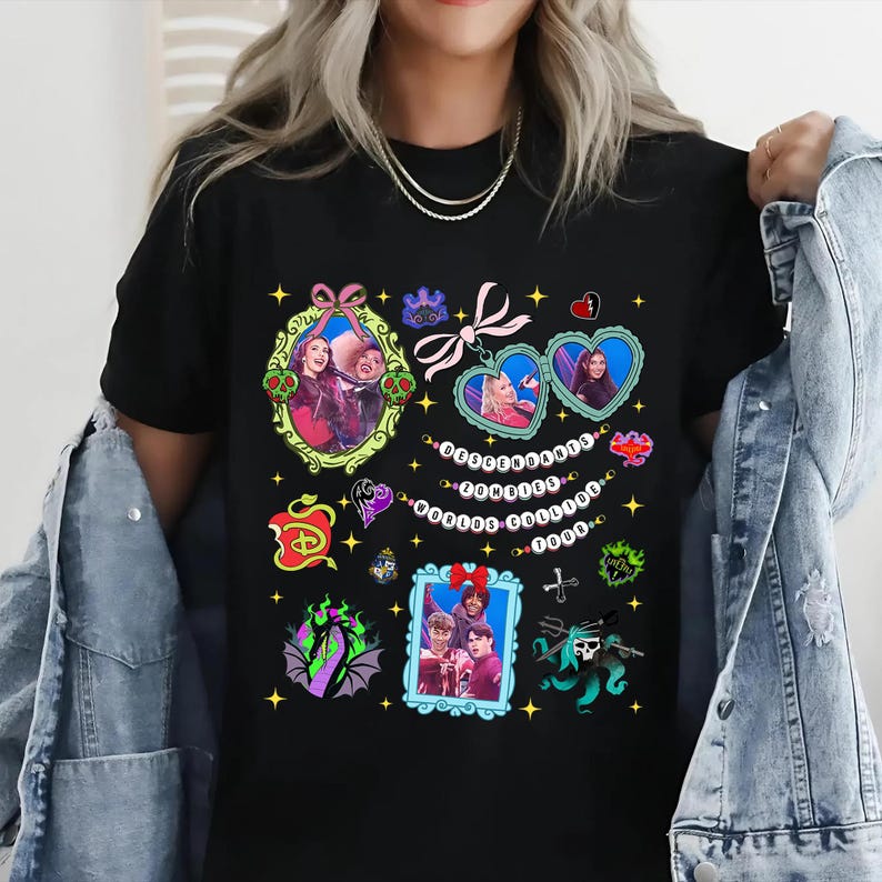 Channel Coquette Bows Descendants Zombies World Tour Tee, Zombies 4 ...