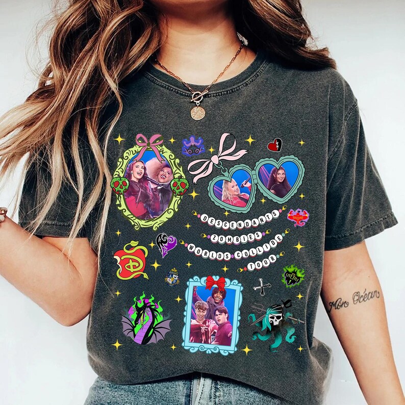 Channel Coquette Bows Descendants Zombies World Tour Tee, Zombies 4 ...