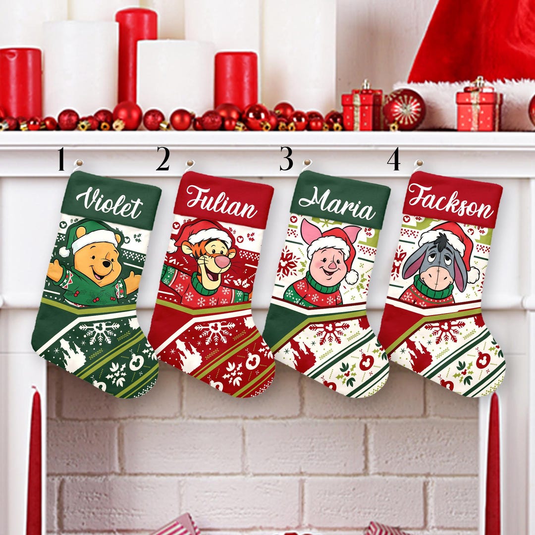 Personalized Winnie the Pooh Stockings, Disney Character Christmas ...