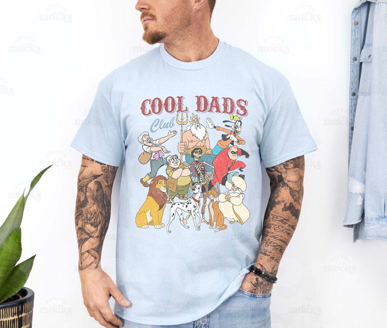 Cool Dads Club Shirt, Retro Fathers Tee, Goofy Mufasa King Triton ...