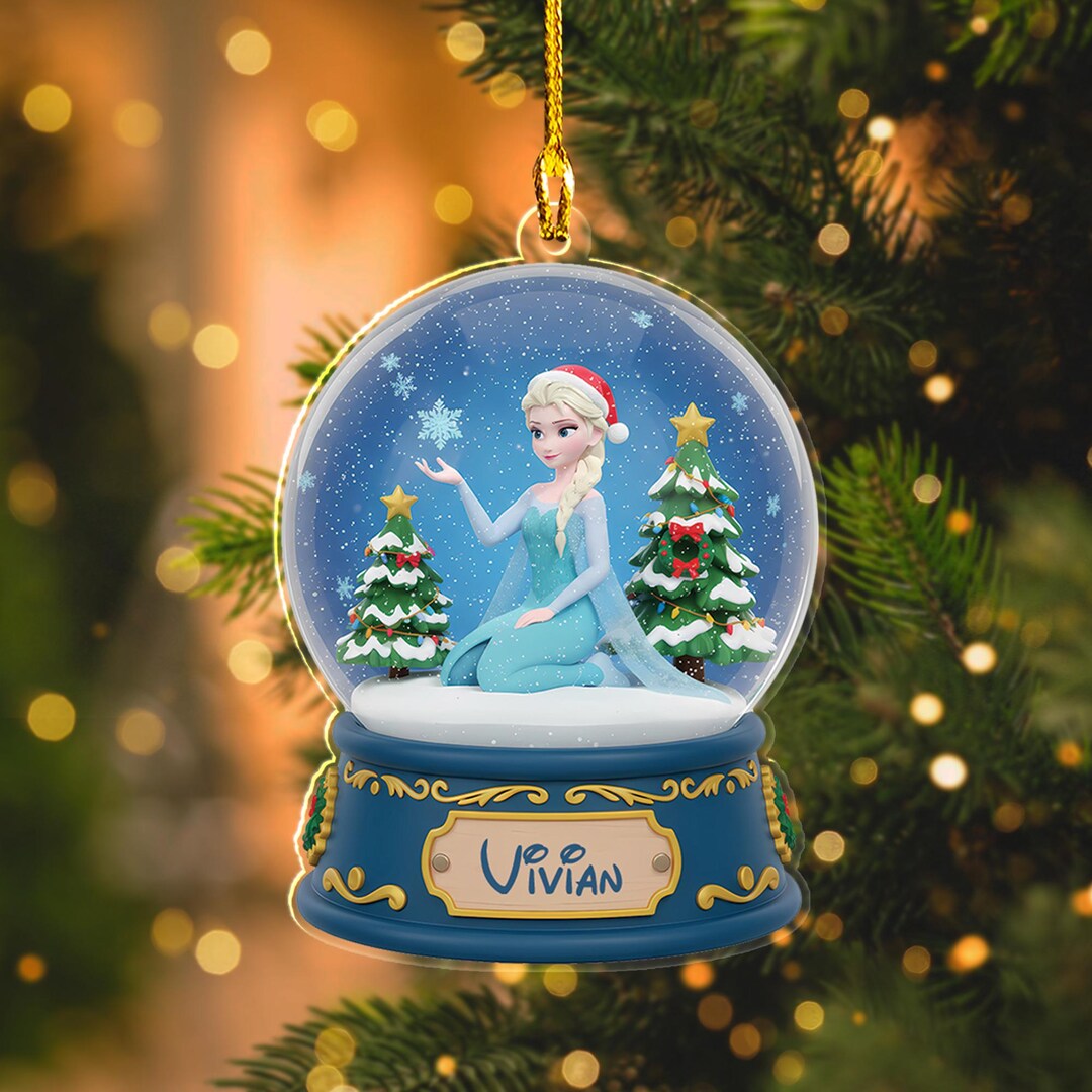 Personalized Frozen Elsa Ornament, Custom Disney Princess Christmas Keepsake, Elsa Holiday Tree ...