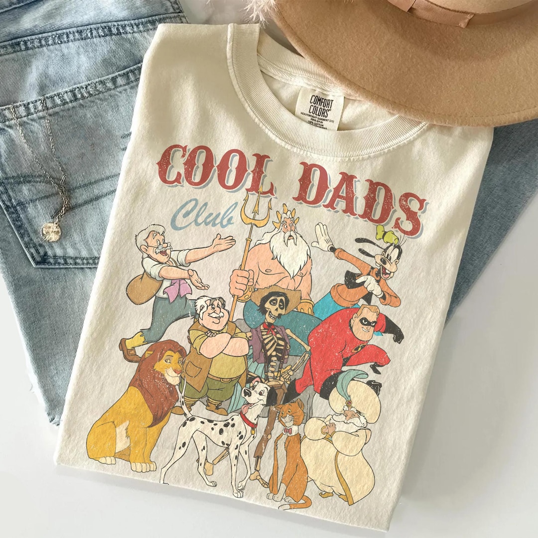 Cool Dads Club Shirt, Retro Fathers Tee, Goofy Mufasa King Triton ...