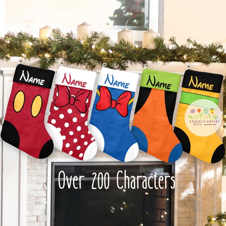 Mickey and Friends Christmas Stockings, Disney All Characters Christmas ...