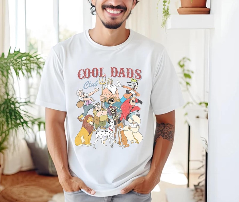 Cool Dads Club Shirt, Retro Fathers Tee, Goofy Mufasa King Triton ...