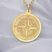 Real 14k Solid Gold Compass Necklace, Personalized Compass Charm Gift ...