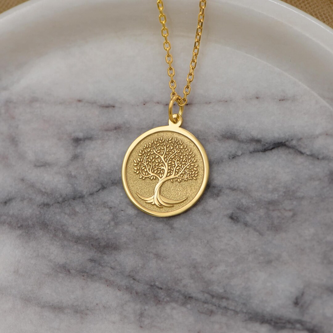 14K Solid Gold Tree of Life Necklace – Spiritual Celtic Pendant ...
