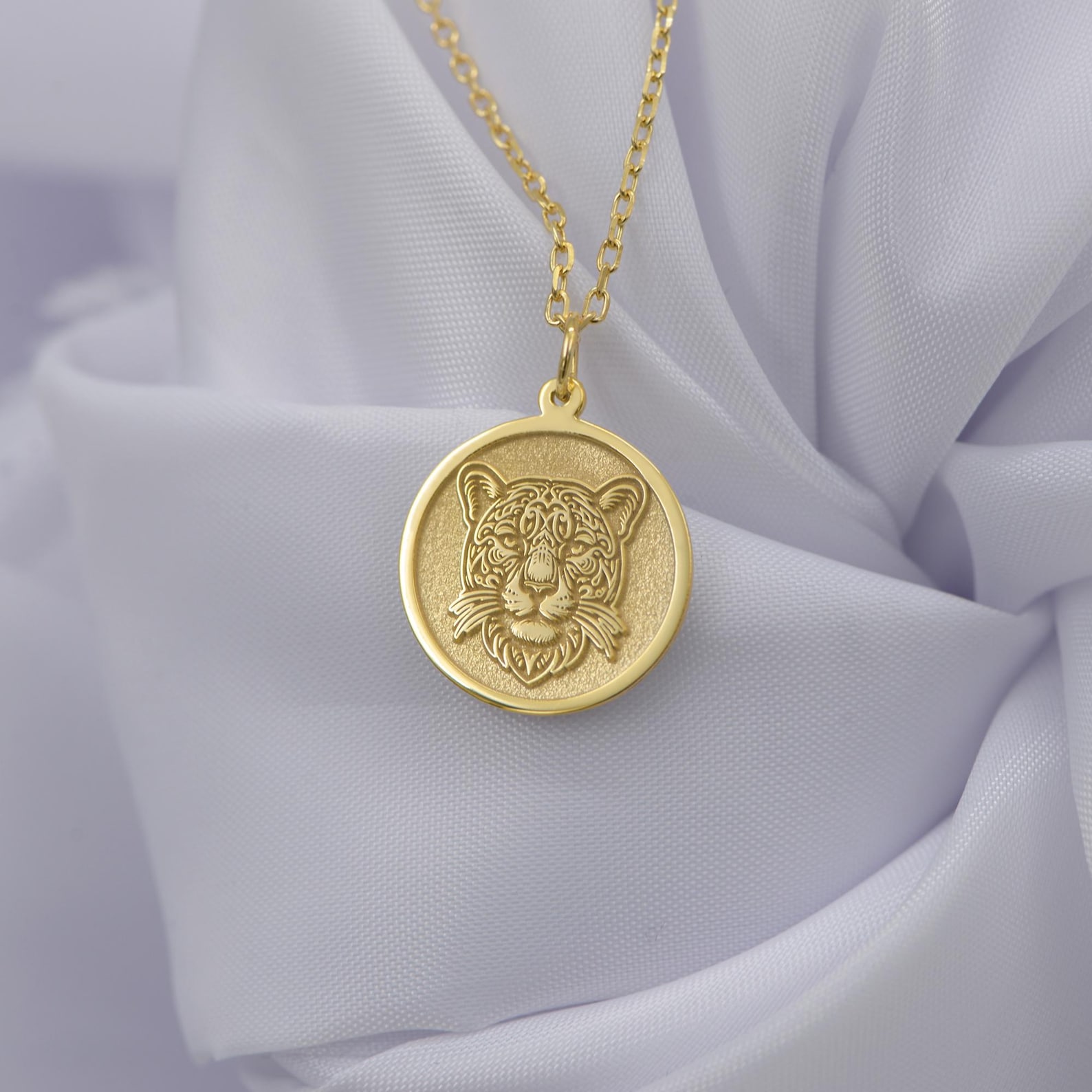 14K Solid Gold Lioness Necklace – Powerful Feminine Pendant, Symbolic ...