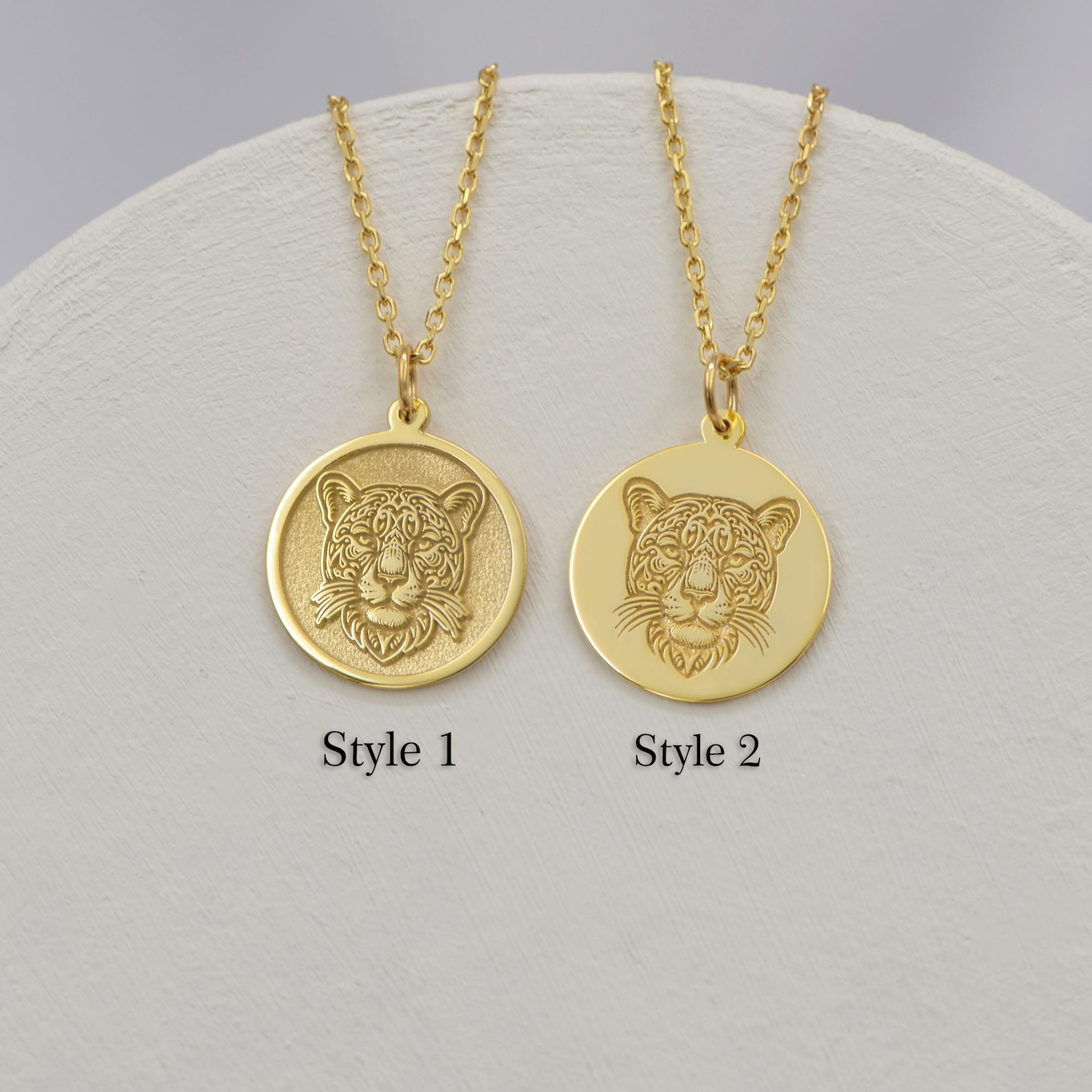 14K Solid Gold Lioness Necklace – Powerful Feminine Pendant, Symbolic ...