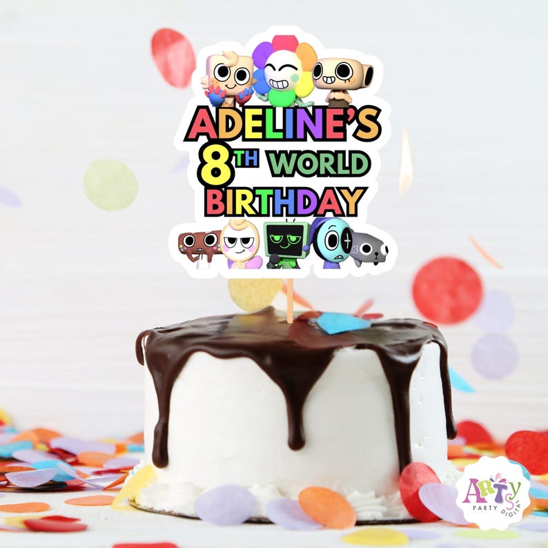 Dandy's World Birthday Cake Topper, Editable Gaming Party Decor ...
