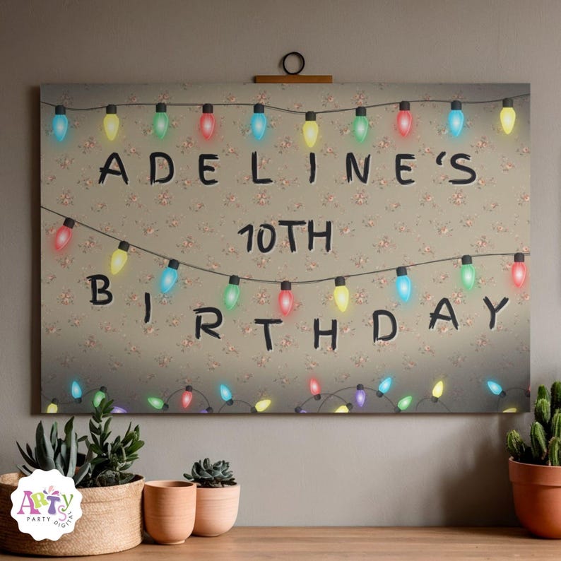 Upside Down Theme Birthday Backdrop, Spooky Teen Party Banner (digital ...