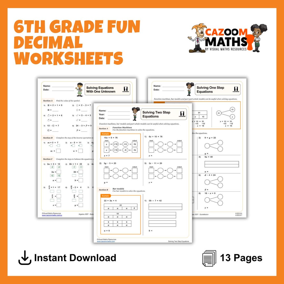 Decimal Operations Worksheets Pack – Fun & Challenging Activities, CCSS ...