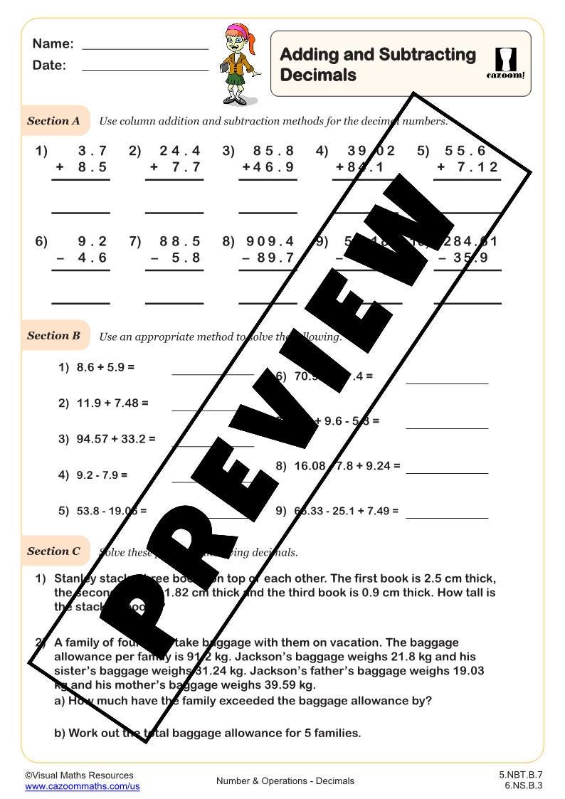 FDP Worksheets for 6th Grade Math | Fun CCSS Aligned Fractions ...