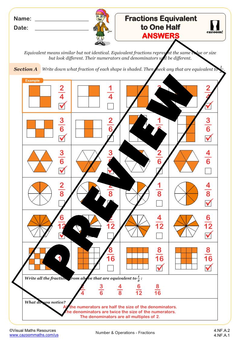 4th Grade Equivalent Fractions Worksheet | Printable Math Worksheets ...
