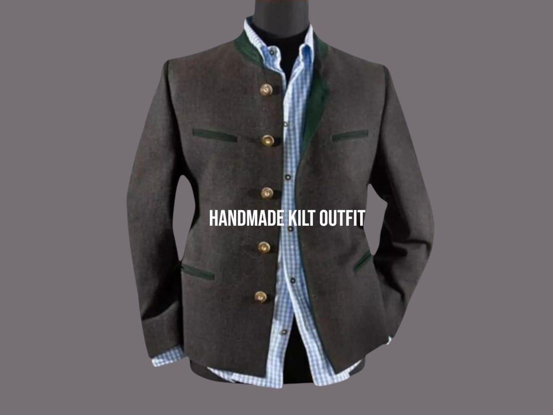Men's German Bavarian Jacket | Austrian Wool Trachten Oktoberfest ...