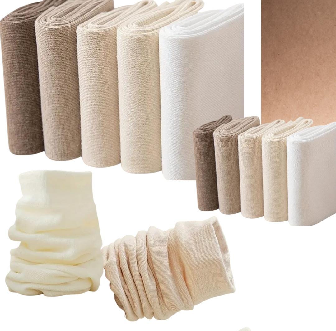 Soft- Stretchy Neutral Color Socks - 6 Pairs, Women's Crew Socks ...