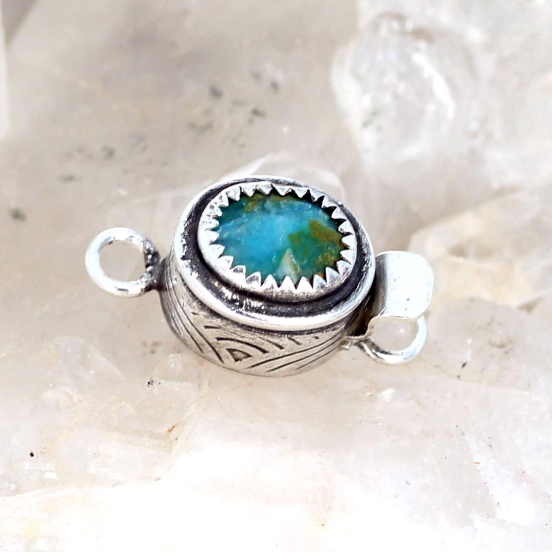 PERUVIAN OPAL Clasp Cushion Shape Sterling Silver Natural Landscape 7mm ...