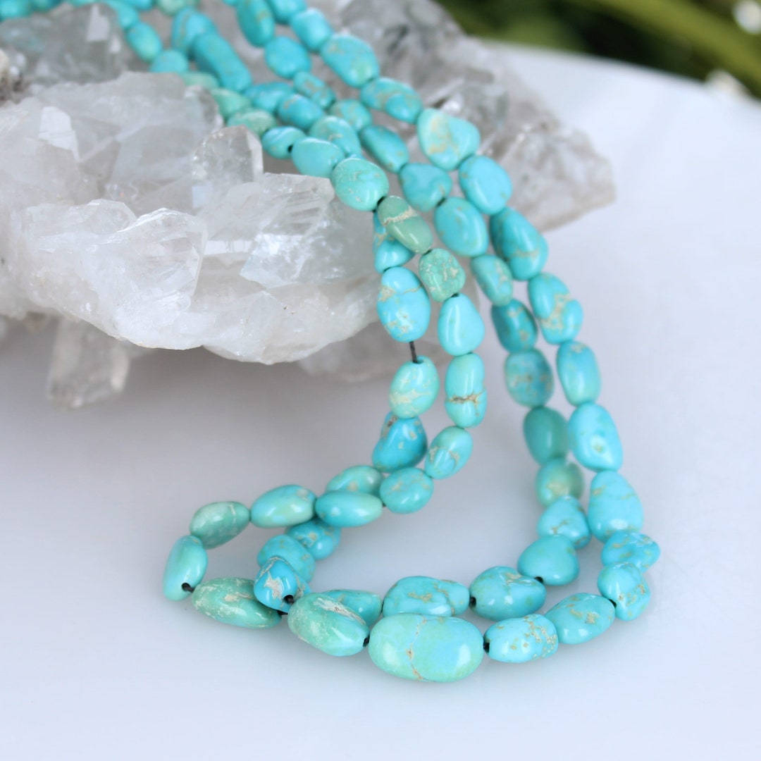 Turquoise Mountain Beads Potato Shaped Aqua Green Blue - Etsy