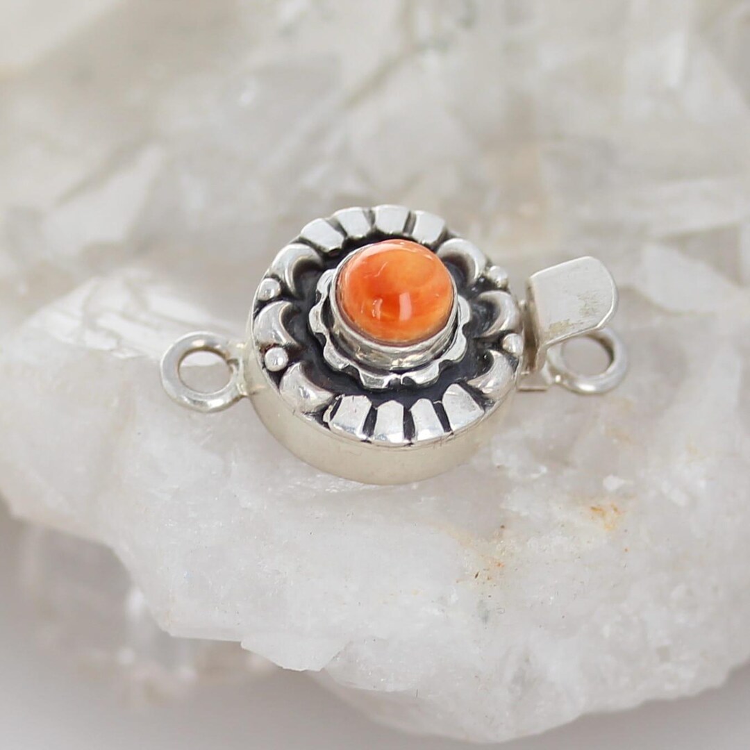 Spiny Oyster Clasp Sterling Moon Petal Design 6mm Orange - Etsy