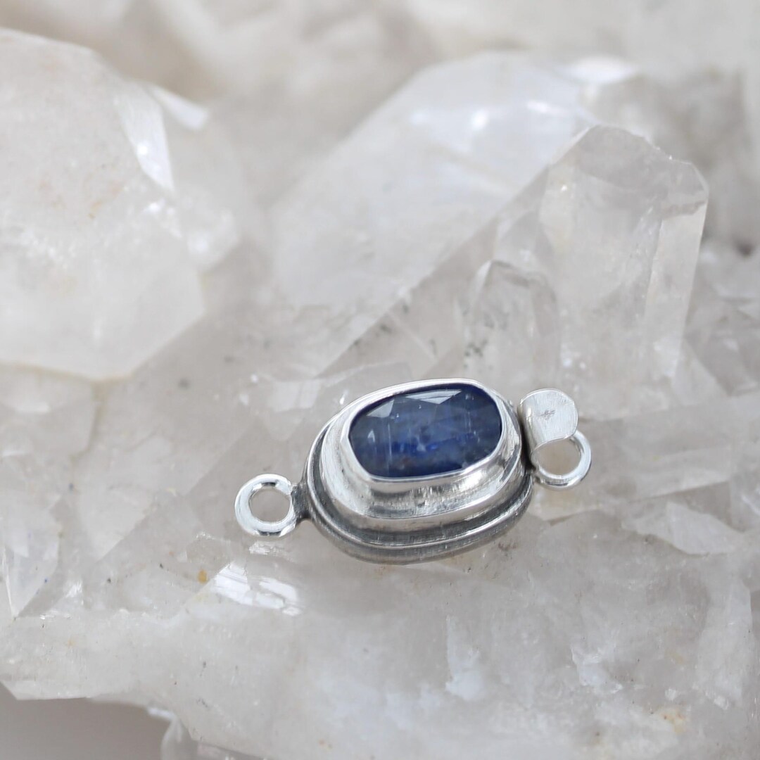 Kyanite Clasp Sterling Silver Faceted Classic Design Small Cushion - Etsy