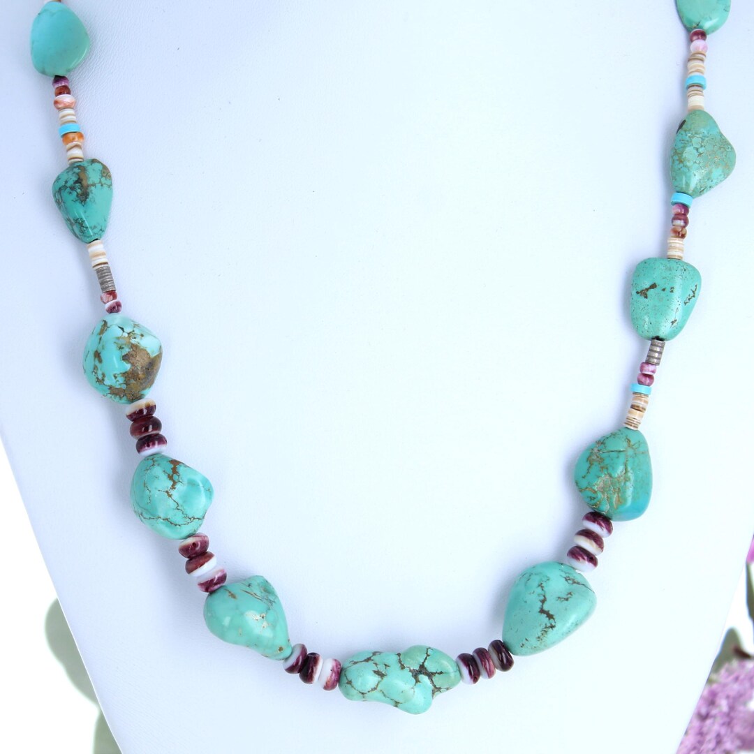Carico Lake Turquoise Necklace Fiesta Colors Sterling Silver Southwest ...