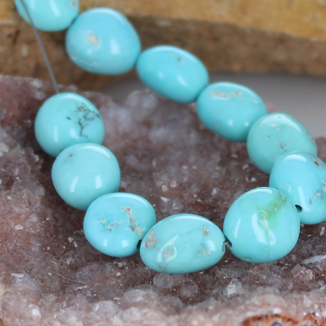 Campitos Mexican Turquoise Beads Sky Blue 12mm Free Form - Etsy