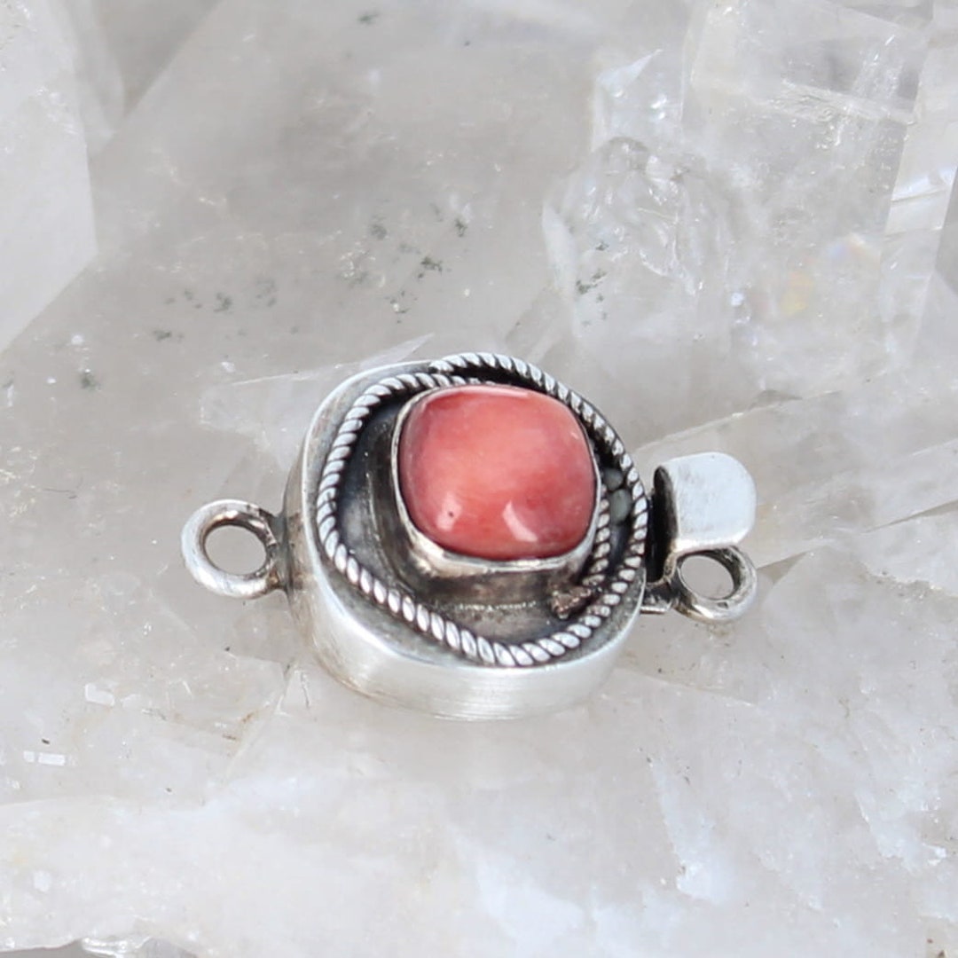 SPINY OYSTER Clasp Red Orange Cushion 7mm Sterling Southwestern - Etsy