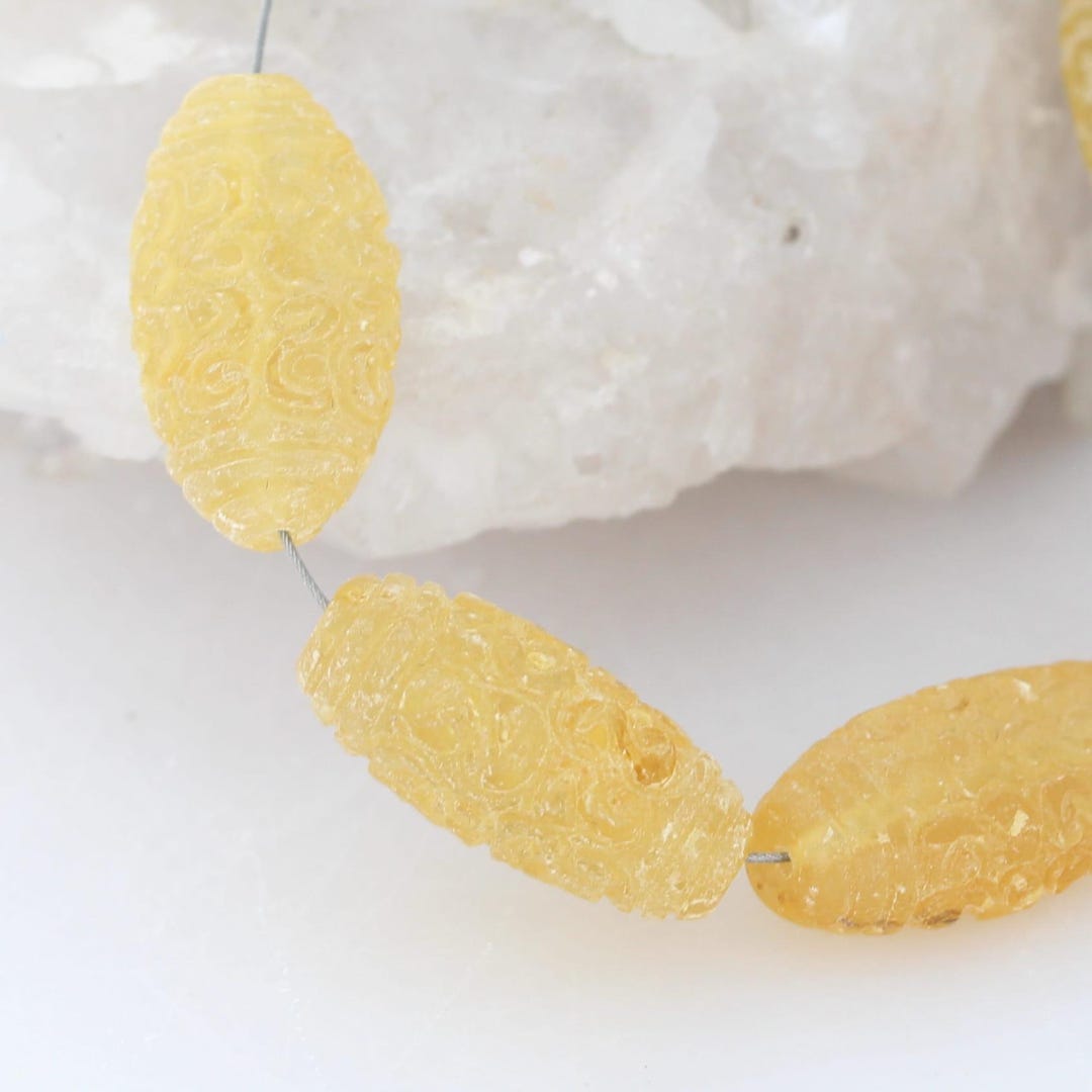 Light Honey Copal Amber Beads Hand Carved for Newworldgems 20+ Yrs Ago ...