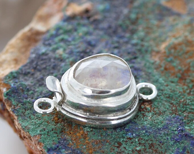AAA Large Rainbow Moonstone Faceted Clasp Sterling 13x11mm - Etsy