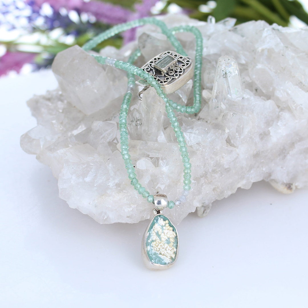 Ancient Roman Glass and Ethiopian Opal Necklace - Etsy