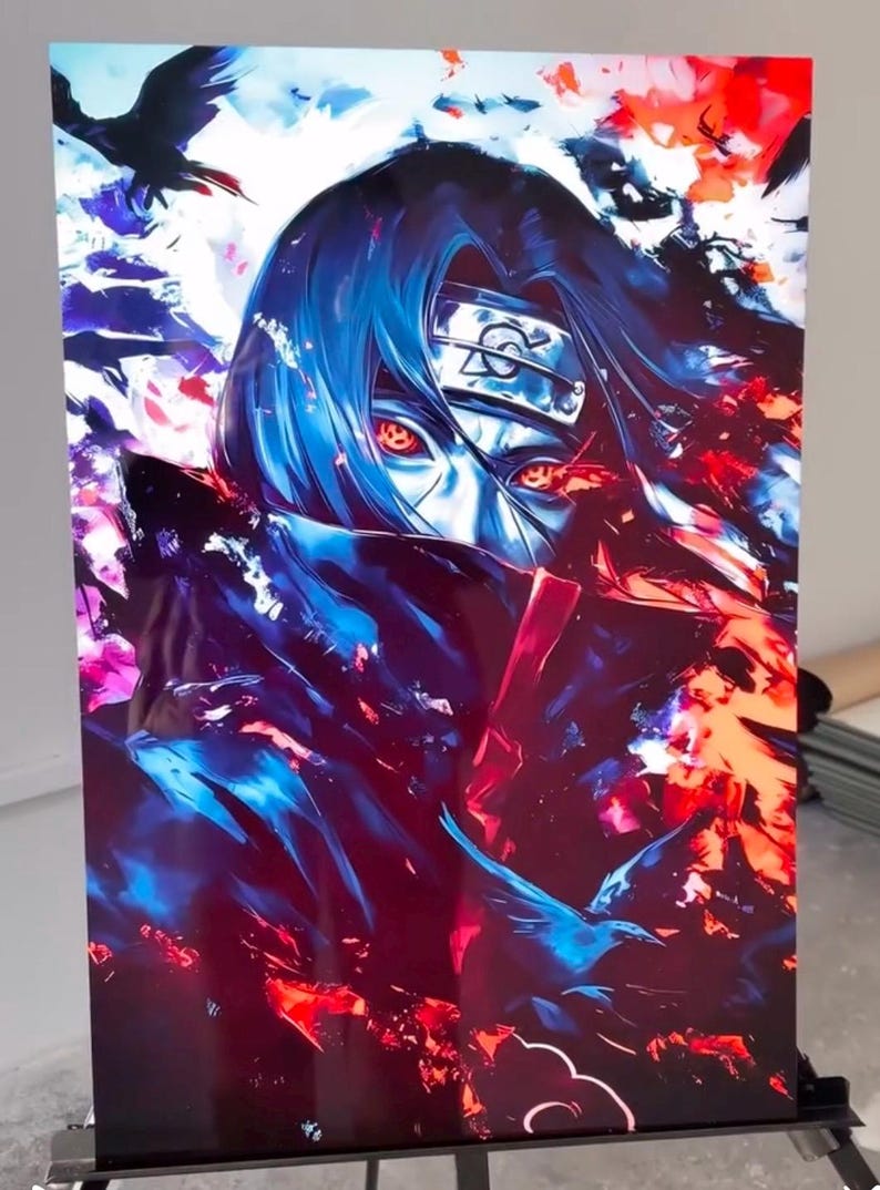 Metal Wall Art “naruto” – Itachi Uchiha Anime Poster, Premium Metal ...