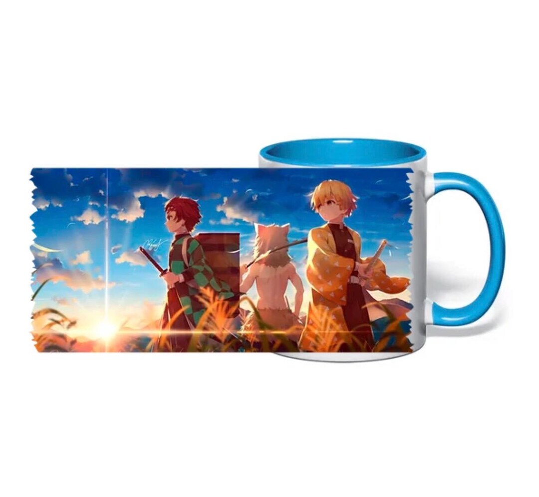 Demon Slayer Anime Mug – Tanjiro, Inosuke and Zenitsu Sunset Design ...