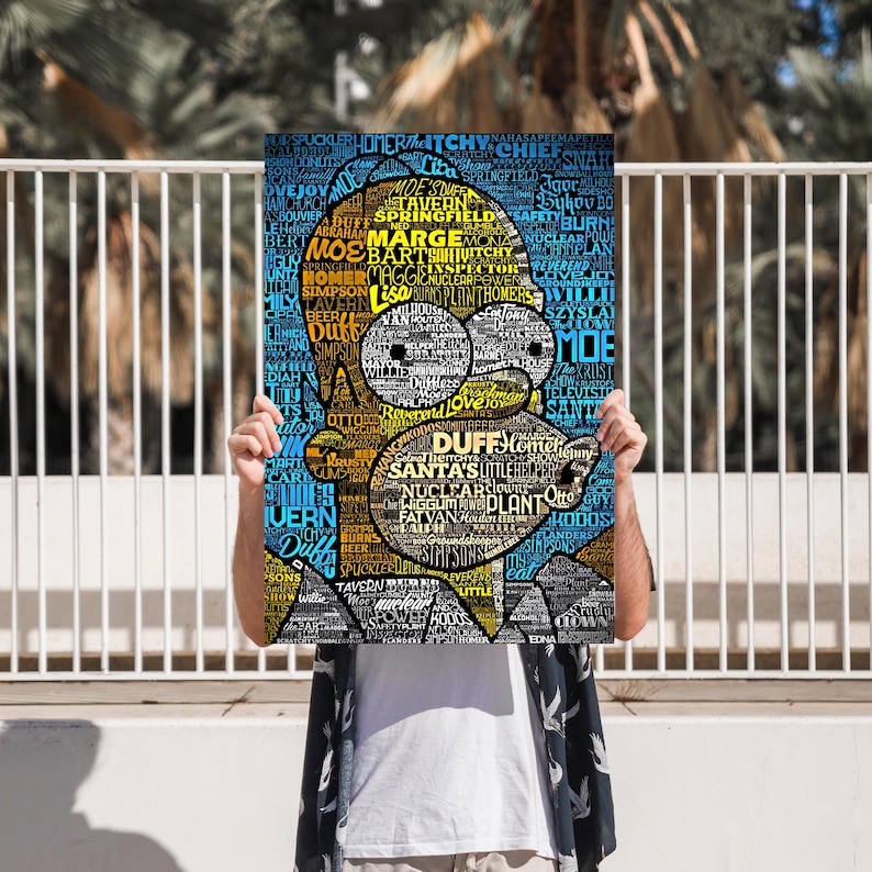 Homer Simpson Metal Poster – Glossy Wall Art, Pop Culture Decor, Funny ...