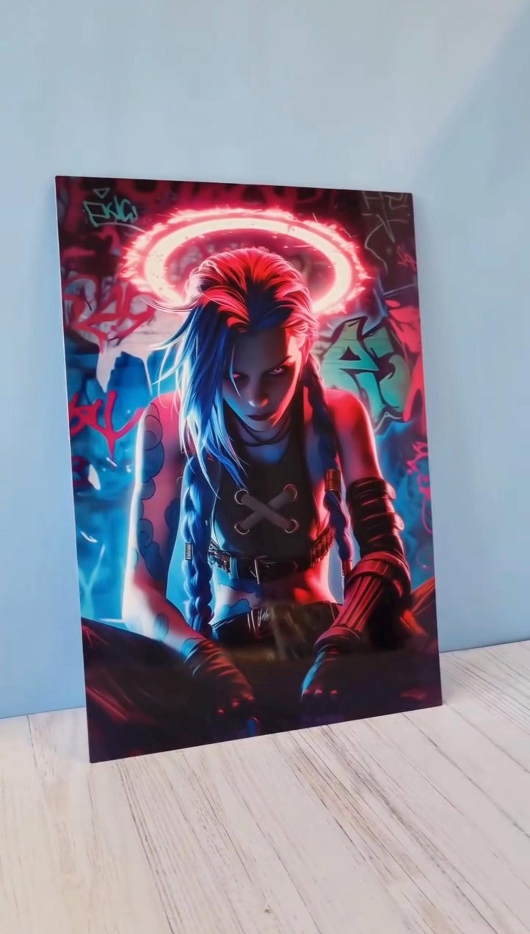 Jinx Metal Poster – Arcane League of Legends Wall Art | Cyberpunk Neon ...