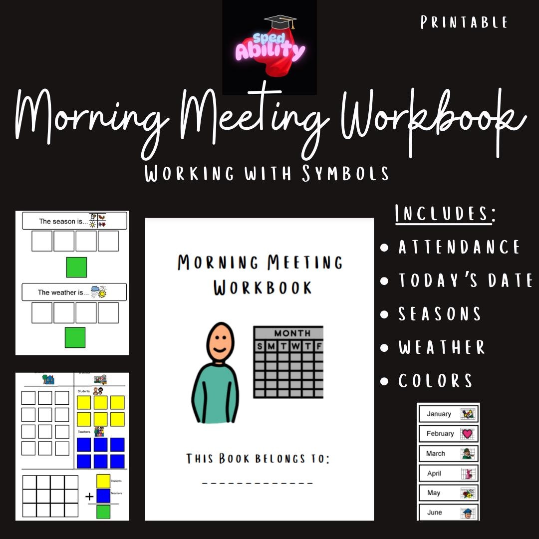 Morning Meeting Workbook | Daily Routine Activities for Kids | Visuals ...