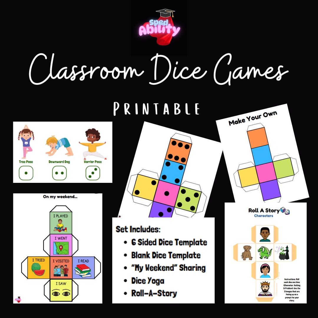Printable Dice Games for the Classroom | Math, Literacy & Movement ...