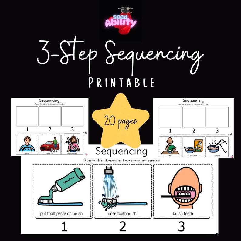 3-step Sequencing Worksheets | Life Skills & Everyday Concepts | Cut ...