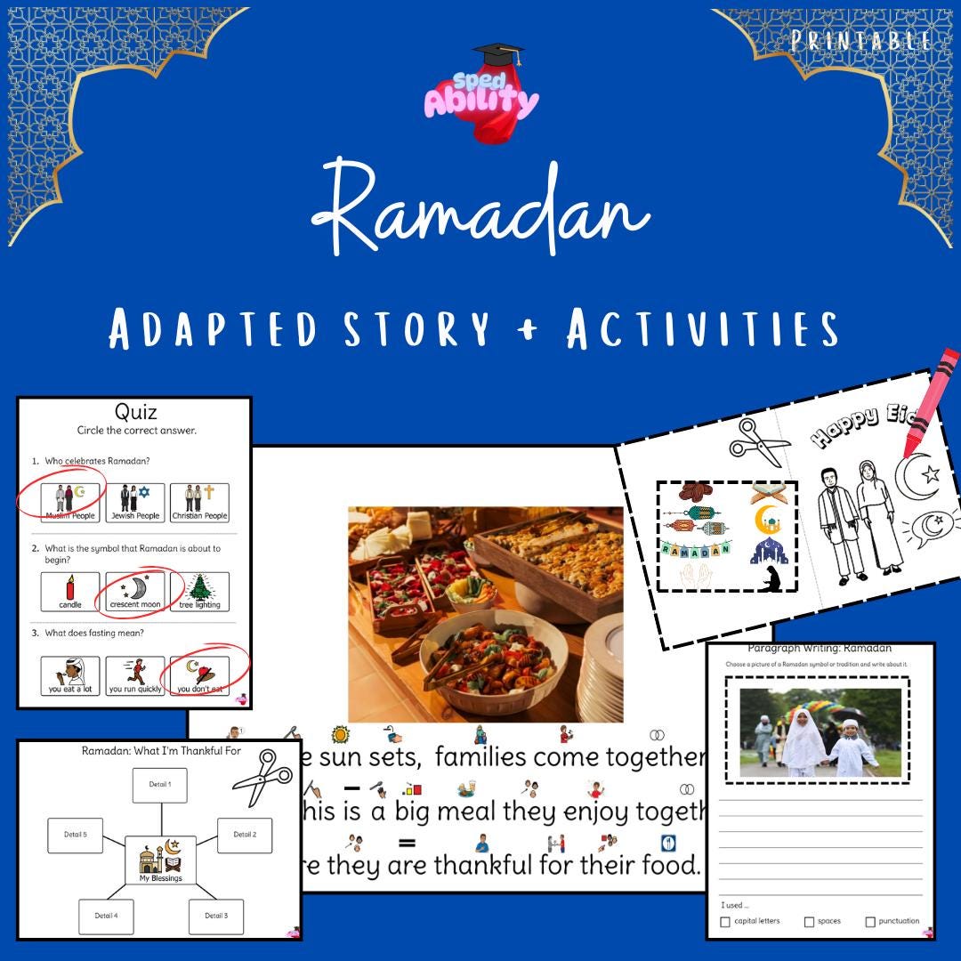 Ramadan Adapted Story & Activities | Holidays | Comprehension | Graphic ...