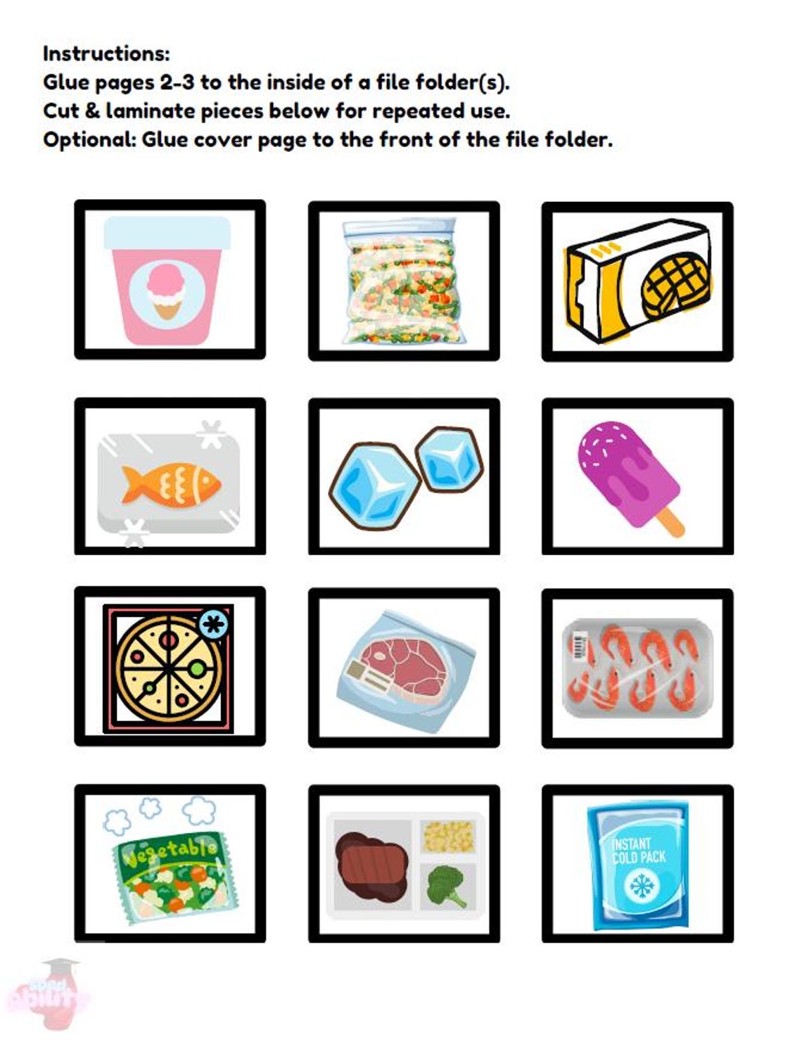 FILE FOLDER Activity | Life Skills | Fridge & Freezer Grocery Sorting ...