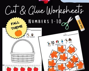 FALL Numbers 1-10 | Cut & Glue Worksheets | Math | Fine Motor | Special ...