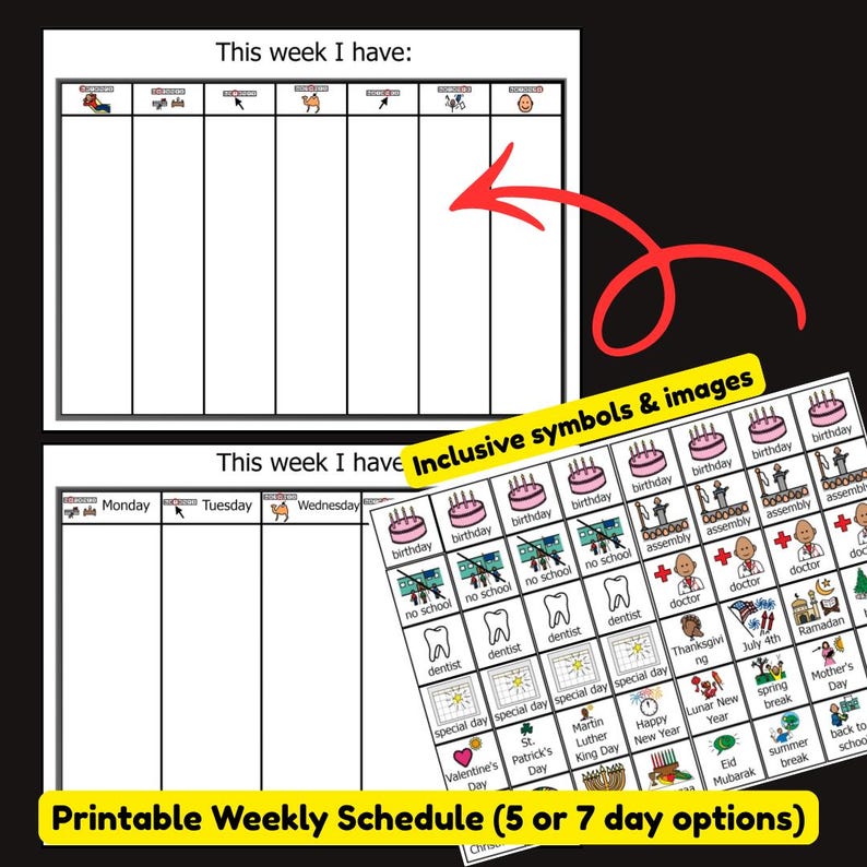 2026 Adapted Calendar | Symbolated Days & Events | Time Management ...