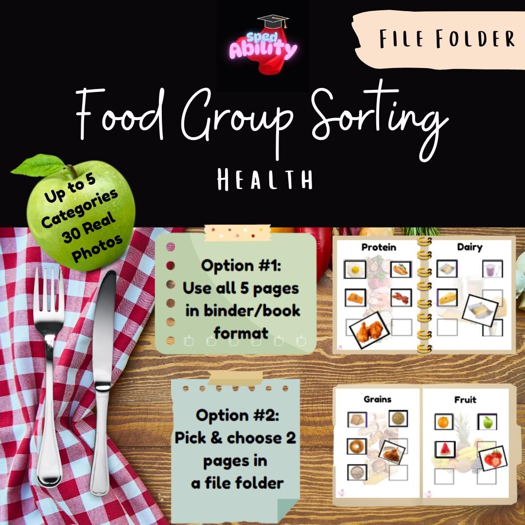 FILE FOLDER Activity | Sorting Food Groups | Health and Nutrition ...