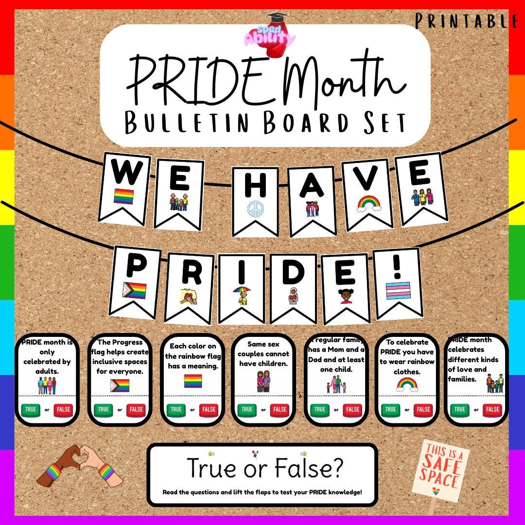 PRIDE Classroom Bulletin Board | Inclusive & Interactive | Print and Go ...