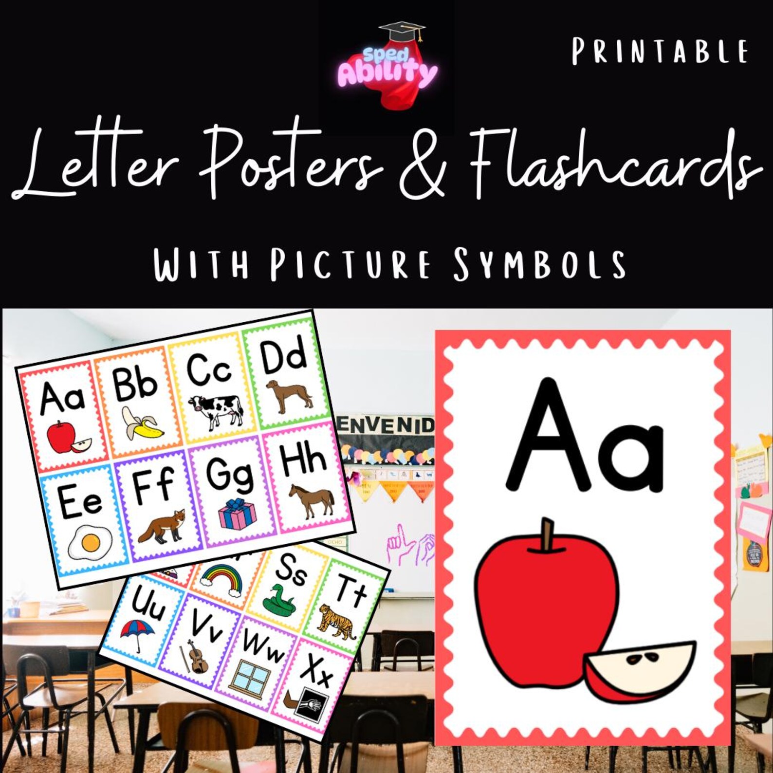 Alphabet Posters & Flashcards for Classroom | Letter Recognition ...