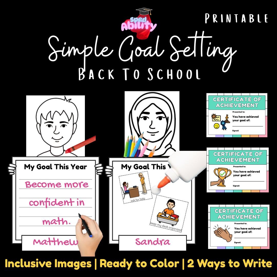 Simple Goal Setting for Back to School | Templates & Student ...