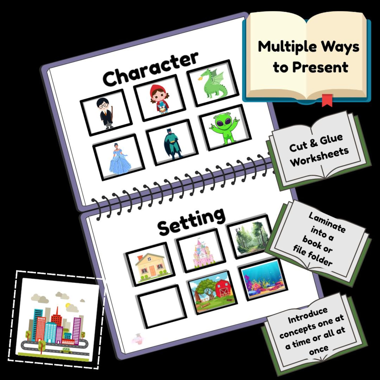 FILE FOLDER Activity | Sorting Story Elements | Reading Comprehension | Special Education ...