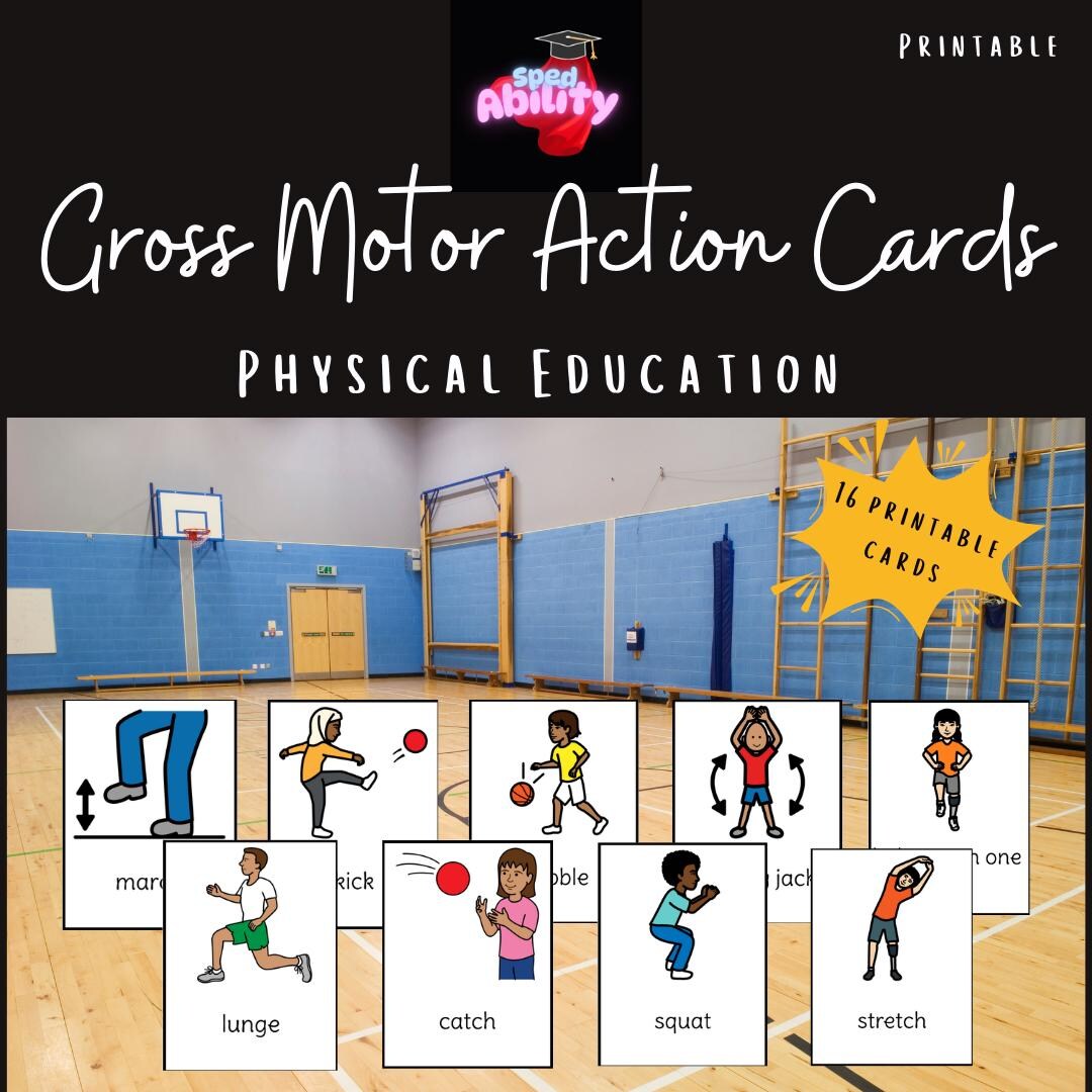 Gross Motor Action Cards | Physical Education | Exercise & Movement ...