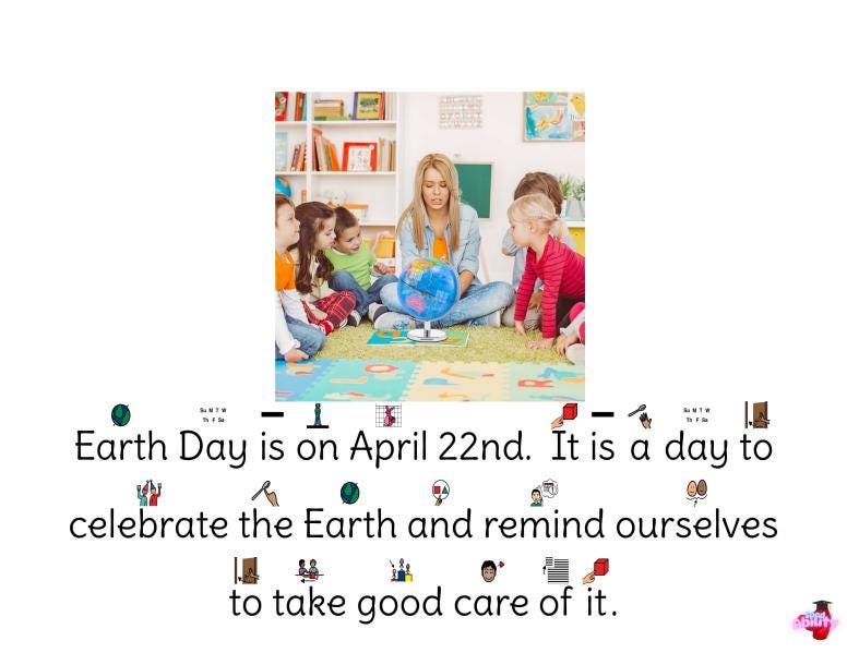 Earth Day Adapted Story & Activities | Symbolated Science| Reading ...