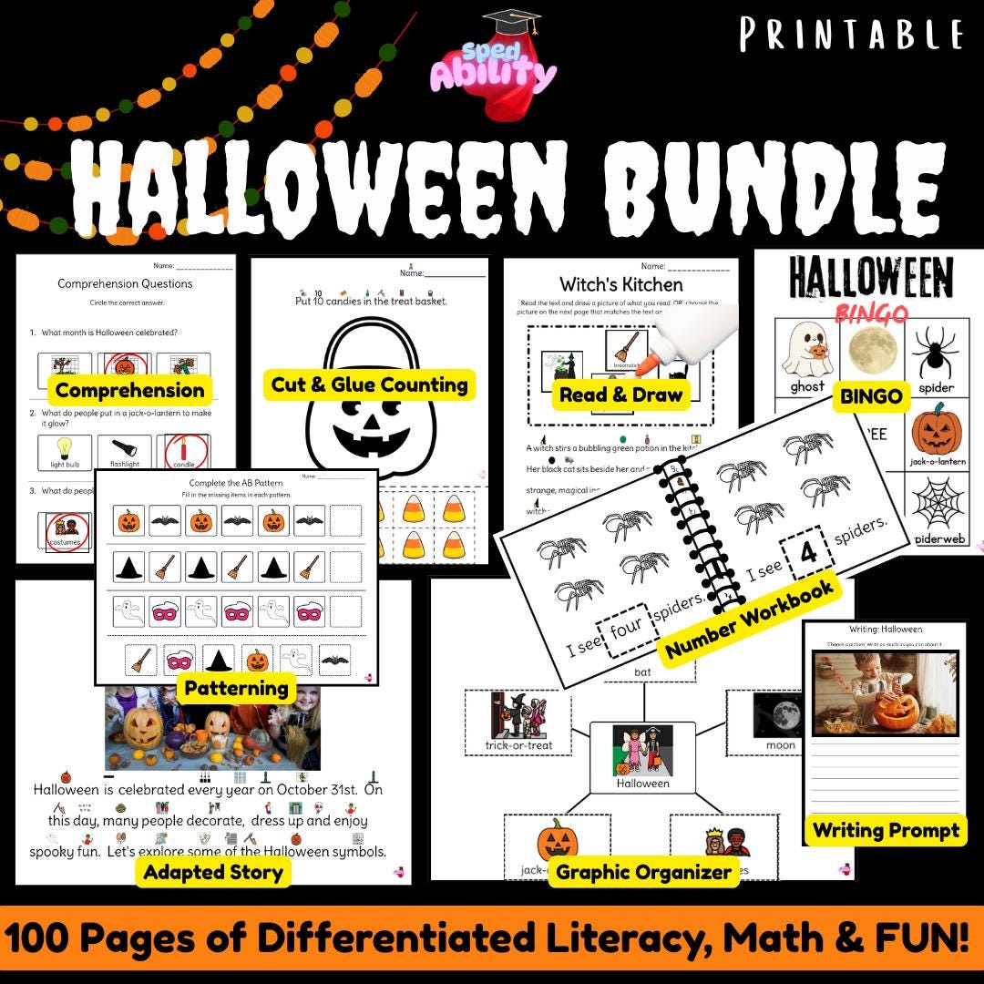 HALLOWEEN BUNDLE | 100+ Pages of Low-prep Differentiated Math ...