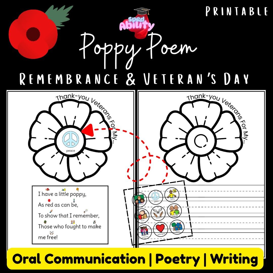 Poppy Poem Writing | Remembrance Day | Veterans Day | Symbolated ...